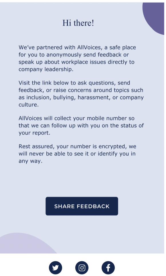 Engage: Send an Email to Employees Via AllVoices Encouraging Them to ...