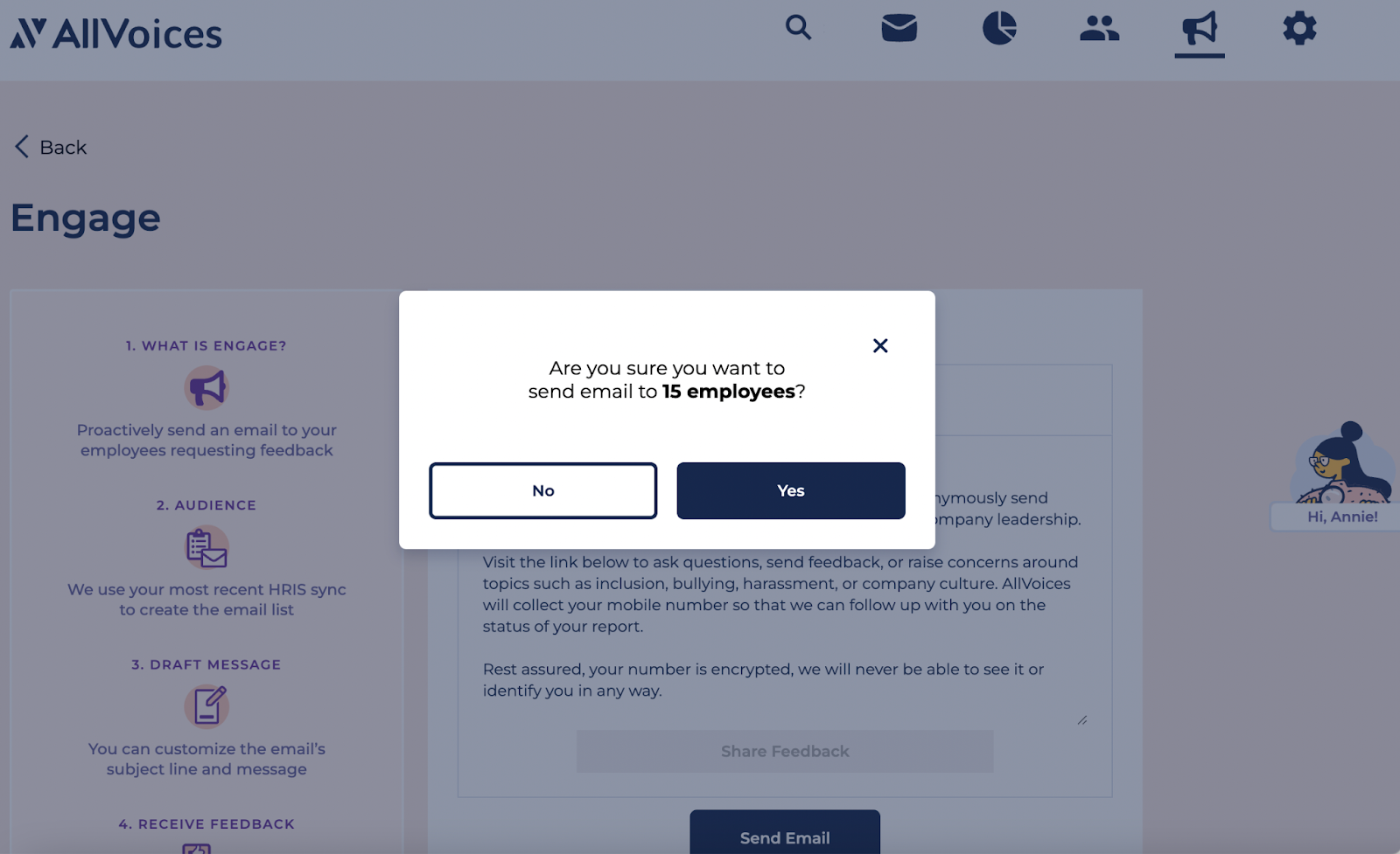 Engage: Send an Email to Employees Via AllVoices Encouraging Them to ...