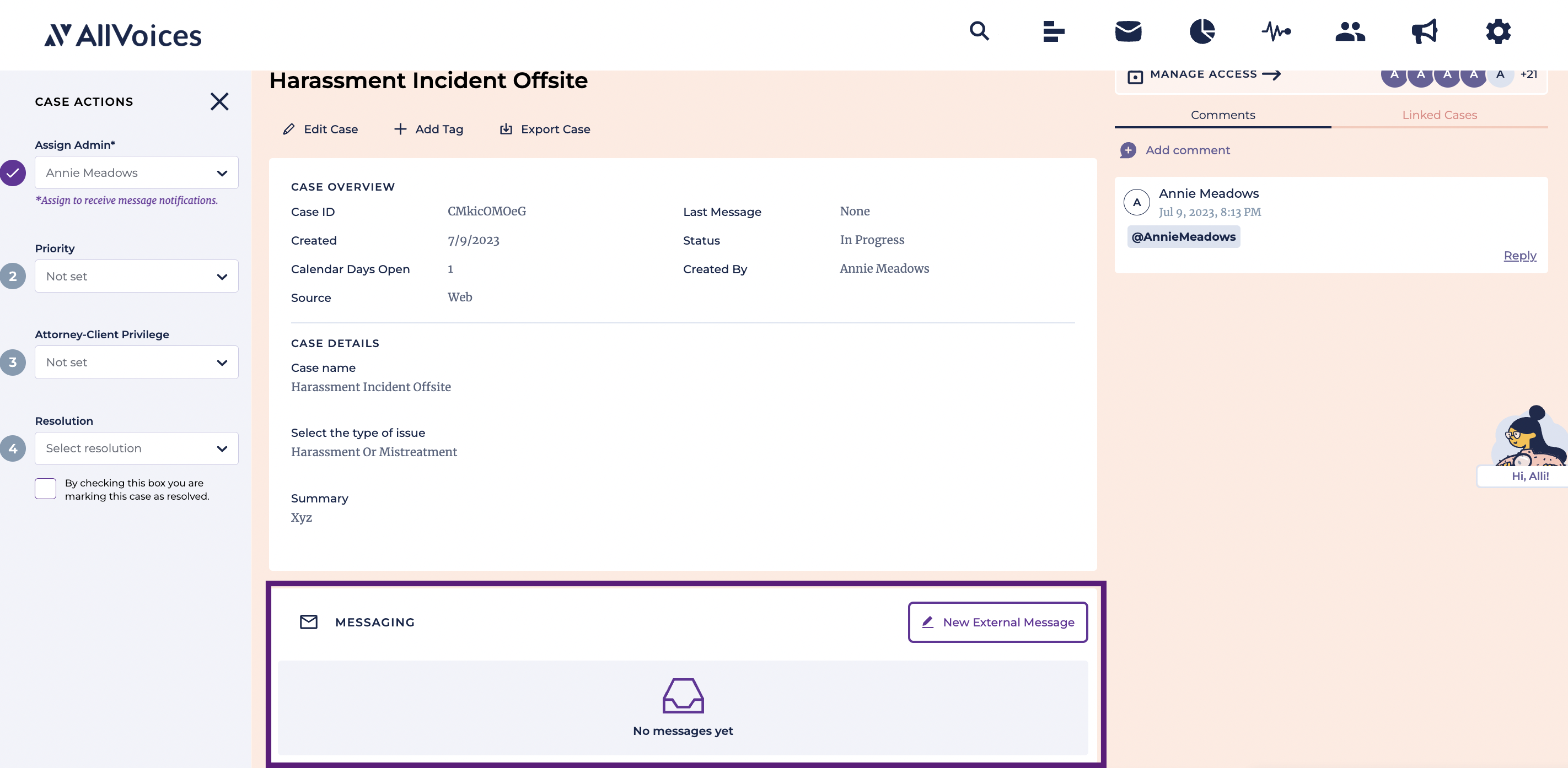 Admin-Created Case Messaging: Message Involved Parties From a Case ...