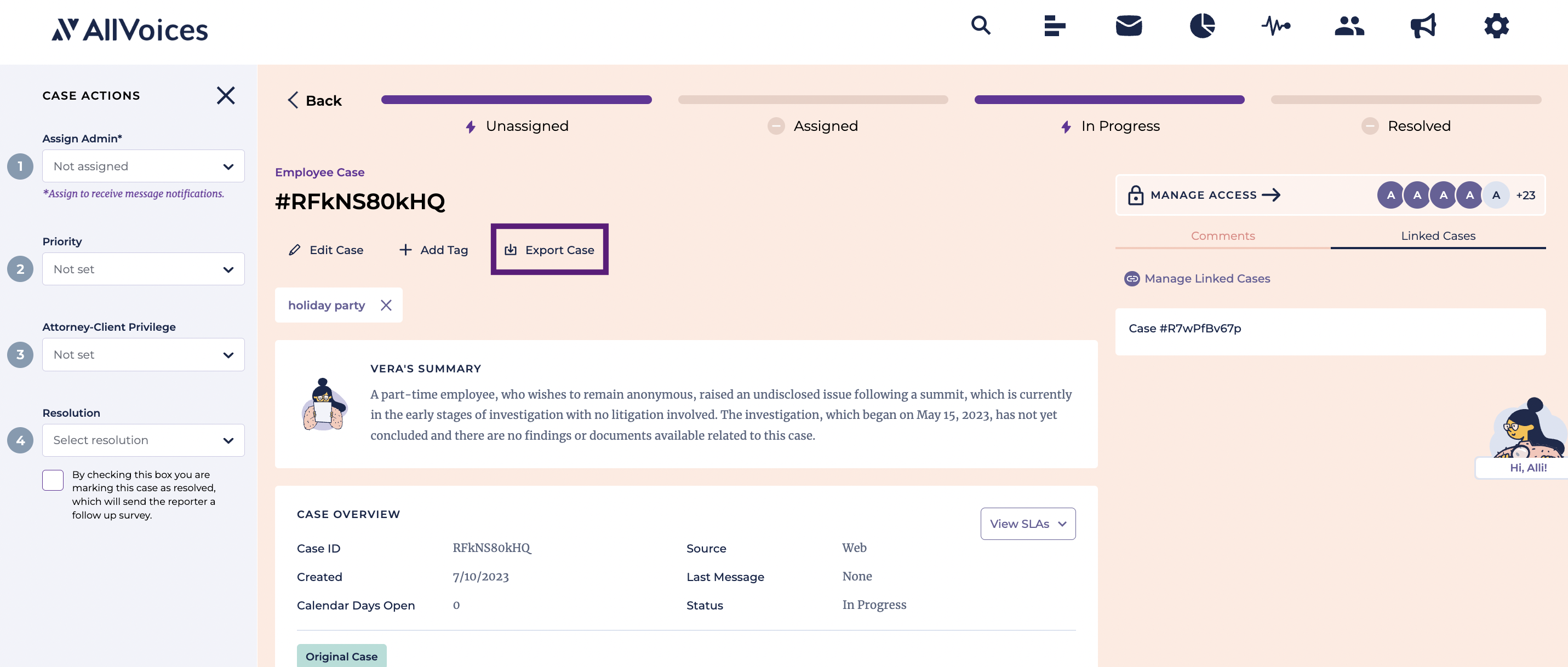 Exporting Cases – AllVoices