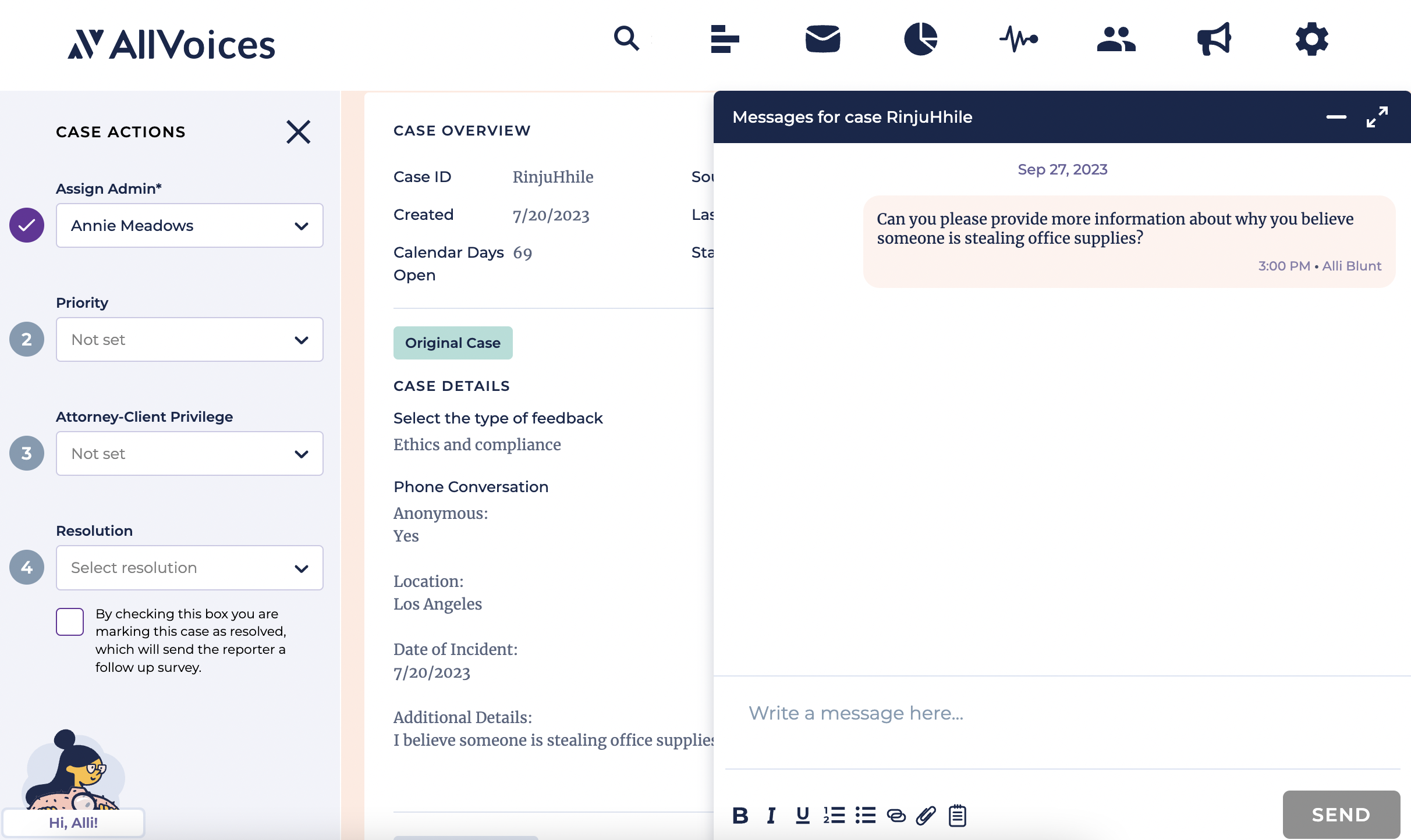 Cases Submitted Via Phone Line – AllVoices
