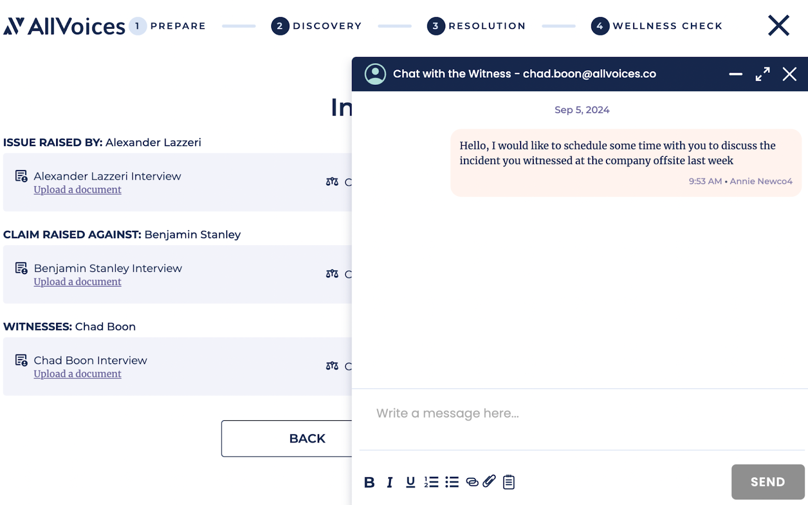 Investigation Messaging – AllVoices